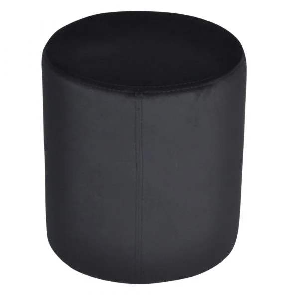 Can poef zwart velours Ø37,50 | Horecaoutlet.nl